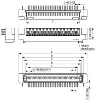 China Right angle through hole boardmount connector 3M P50L-050P-RR1-DA with low profile and RoHS compliance for sale