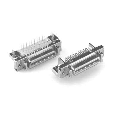 China Mini D Ribbon Connectors Boardmount Thru Hole Right Angle Receptacle Shielded 3M N10236 5213PC 102 Series for sale