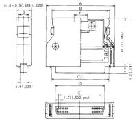 China EMI shielded cable mount socket 3M P50-068-STR-BSK supporting 28 or 30 AWG wire cables multiple positions for sale