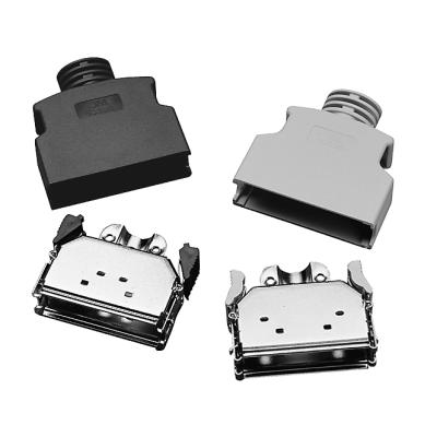 China MDR connector 3M 10368-3210-000 plastic shielded junction shell with cable clamp and M2.6 screws included for sale