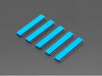 China Five pack 20 pin female headers 01 pitch blue housing connectors for perf board and wiring Adafruit Industries 4156 for sale