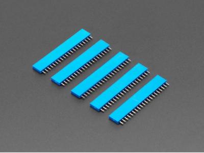 China Five pack 20 pin female headers 01 pitch blue housing connectors for perf board and wiring Adafruit Industries 4156 for sale