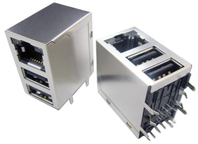 China RJ45 1000 Base-T Dual USB Combo Jack ABRACON ARJ-150A Supporting IEEE802.3ab Standard and Bi-Color LEDs for sale
