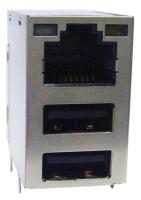China Networking Connector RJ45 Jack with Dual USB ABRACON ARJU31B-MCSO-A-AD-EMU2 IEEE 802.3ab Compliant for sale