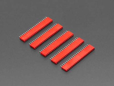 China Red 20 Pin Female Header 01 Pitch 5 Pack Electronic Connectors Adafruit Industries 4157 Components for sale