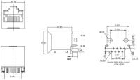 China ABRACON ARJ11G MBSD LU2 Vertical Mount RJ45 10 100 Base T Connector with Integrated Magnetic Module for sale