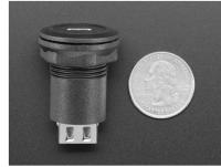 China USB C Jack to USB A Host Round Panel Mount Adapter Adafruit Industries 4259 for Standard Panel Holes for sale