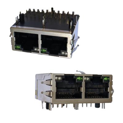 China RoHS Compliant RJ45 1000BaseT Connector with Green LEDs ABRACON ARJ202A Supporting AutoMDIX Applications for sale