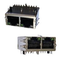 China RoHS Compliant RJ45 1000BaseT Connector with Green LEDs ABRACON ARJ202A Supporting AutoMDIX Applications for sale