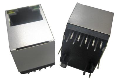 China ABRACON ARJ-148 Vertical RJ45 Single Port Connector Featuring Signal Isolation and LEDs for Network Interface Cards for sale