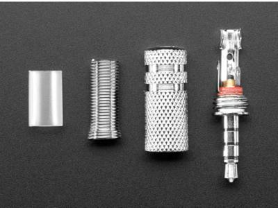 China Flexible spring strain relief 3.5mm 4 pole trrs plug metal design Adafruit Industries 1799 for audio repair for sale