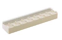 China Metral Vertical Header Connector with Press Fit and Solder to Board Terminations Amphenol 74742-101LF for sale