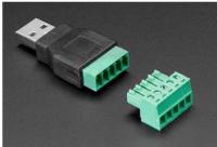 China USB A Male Plug Adapter with Screwdriver Operated Terminal Block Adafruit Industries 3628 Connector for sale