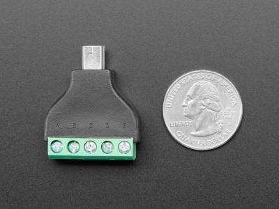 China USB Mini B Male Plug to 5 Pin Terminal Block Connector Adafruit Industries 3971 for Custom USB Wiring for sale