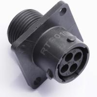 China Flange mount 4 position socket receptacle Amphenol RTS010N4S03 designed for secure panel installation for sale