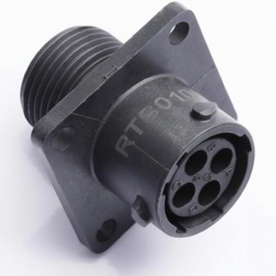 China Flange mount 4 position socket receptacle Amphenol RTS010N4S03 designed for secure panel installation for sale