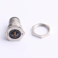 China Amphenol M12A 05PMMS SF8001 M12 A Code Male Connector Front Fasten Panel Mount Waterproof IP68 IP69K Gold Plated Pins for sale