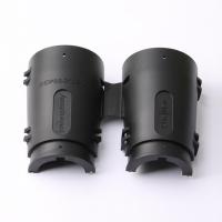 China Black thermoplastic backshell cover for size 24 AHDP series connectors supporting corrugated tube cable exits Amphenol AHDPBS-010-2405 for sale