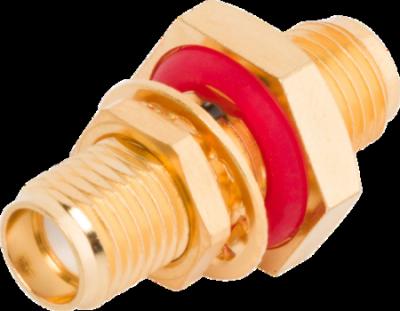China SMA Female to Female Bulkhead Hermetic Adapter Amphenol 2991-6002 with IP68 Panel Mounting for sale