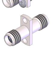 China Durable 2.92mm Female to Female Straight 2 Hole Flange Adapter Amphenol 1115-6128 for High Frequency for sale