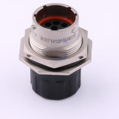 China Size 14 12 position pin connector Amphenol RT071412PNHEC03 with jam nut mounting and IP67 protection for sale