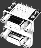 China Dual Port D Sub Connector optimized pc board space Amphenol L17HTHAS4F1C with stamped formed contacts for sale