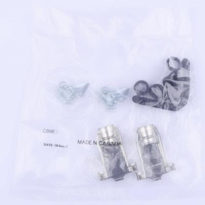 China EMI RFI protected plated plastic backshell Amphenol 17E17242 featuring integrated rubber grommet for cable shielding for sale