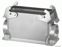 China High profile heavy duty connector housing with IP65 protection and two cable entries Amphenol C14610N0246002 for sale