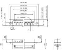 China 37 Pin D Sub Flat Ribbon Connector Amphenol L17DCFRA37S with Cable Strain Relief and Protective Hood for sale