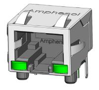 China Ethernet Modular Jack Amphenol RJSBE5381C1 Featuring Ferrite Filter and LED Link Activity Indicators for sale