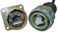 China Data Transmission System Amphenol RJFTV2SB1N Ethernet Connection with Tri Start Thread Coupling Mechanism for sale