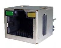 China LAN Modular Jack Connector Amphenol RJHSE3384 Featuring Shielded and Non Shielded Versions with LEDs for sale