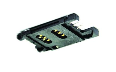 China SMD solderable card reader featuring switch and smooth locking mechanism Amphenol C70710M0065222A compact dimensions for sale