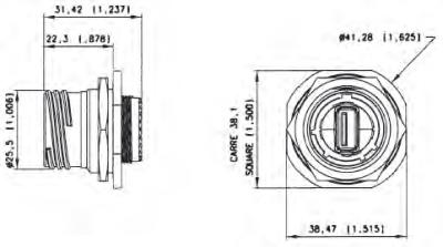China USB Field Connector Amphenol USBFTV2PE2N with MIL DTL 38999 Series III Coupling and Dust Protection for sale