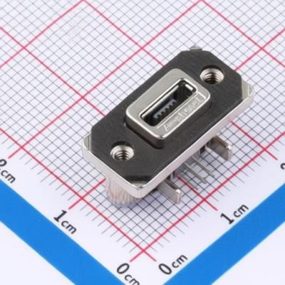 China Rugged Right Angle USB Connector with IP67 Protection Amphenol MUSB-K152-30 Micro AB USB Receptacle for sale