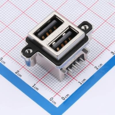 China Amphenol MUSB C111 30 Rugged USB Connector Series A Receptacle with Gold Over Nickel Plated Contacts for sale