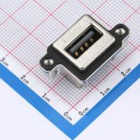 China Durable USB A receptacle single port right angle connector Amphenol MUSB A111 M0 with IP67 sealing for sale