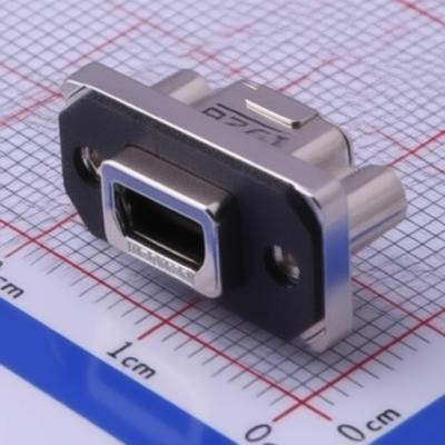 China Durable Rugged Mini B USB Receptacle with Right Angle PCB Tails Amphenol MUSBB15134 Connector for sale
