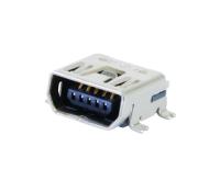 China Mini USB 2.0 Connector Amphenol 10033527-N3212MLF with 5000 Insertion Cycles and Full Metal Shielding for sale