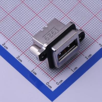 China Single Port Right Angle Rugged USB Connector Amphenol MUSBA11130 with IP67 Sealing and Nickel Plated Zinc Alloy Shell for sale