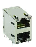 China dual port MagJack ethernet connector Bel Fuse 0895-2C1R-GK supporting 30W and 60W Poe power applications for sale