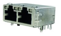 China Shielded RJ45 Press-Fit Connector with Right Angle Orientation and Gold Plating Bel Fuse SS-74810-003 for sale