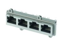 China Passive Automotive RJ45 Connector Fully Shielded Vertical Orientation Bel Fuse SS-60400-001 with LED for sale