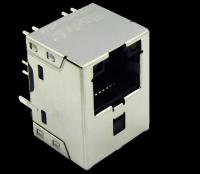 China 10GBASE-T Ethernet Single Port RJ45 MagJack Vertical Mount Connector with PoE Bel Fuse V895-1001-AW for sale