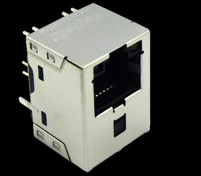 China 10GBASE-T Ethernet Single Port RJ45 MagJack Vertical Mount Connector with PoE Bel Fuse V895-1001-AW for sale
