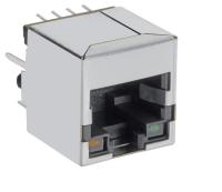 China 10GBASE-T Ethernet Single Port RJ45 MagJack Vertical Mount Connector with PoE Bel Fuse V895-1001-AW for sale