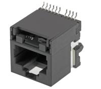 China 10GBASE-T Ethernet Single Port RJ45 MagJack Vertical Mount Connector with PoE Bel Fuse V895-1001-AW for sale