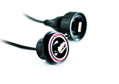 China Sealed USB connectors and cables Bulgin 14192 engineered for data transmission in harsh environmental conditions for sale
