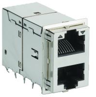 China Press Fit ICM Connector with Built in LEDs Bel Fuse 1840772-8 Supporting 1GBaseT Ethernet Applications for sale