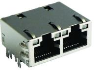 China Press Fit ICM Connector with Built in LEDs Bel Fuse 1840772-8 Supporting 1GBaseT Ethernet Applications for sale